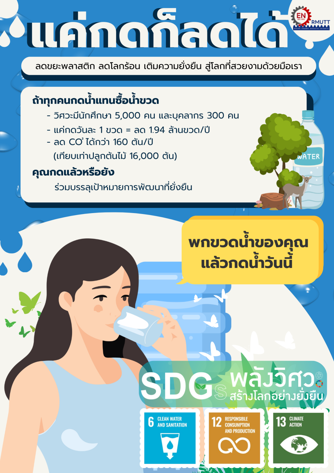 แค่กดก็ลดได้กับวิศวะ RMUTT: SDG สู่โลกที่ยั่งยืน